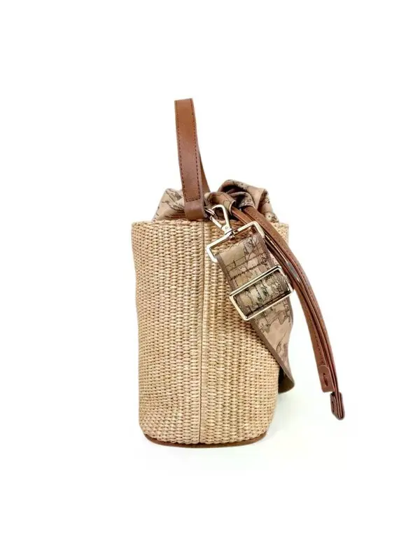 ALVIERO MARTINI 1° CLASSE Woven Geo Map Bucket Bag