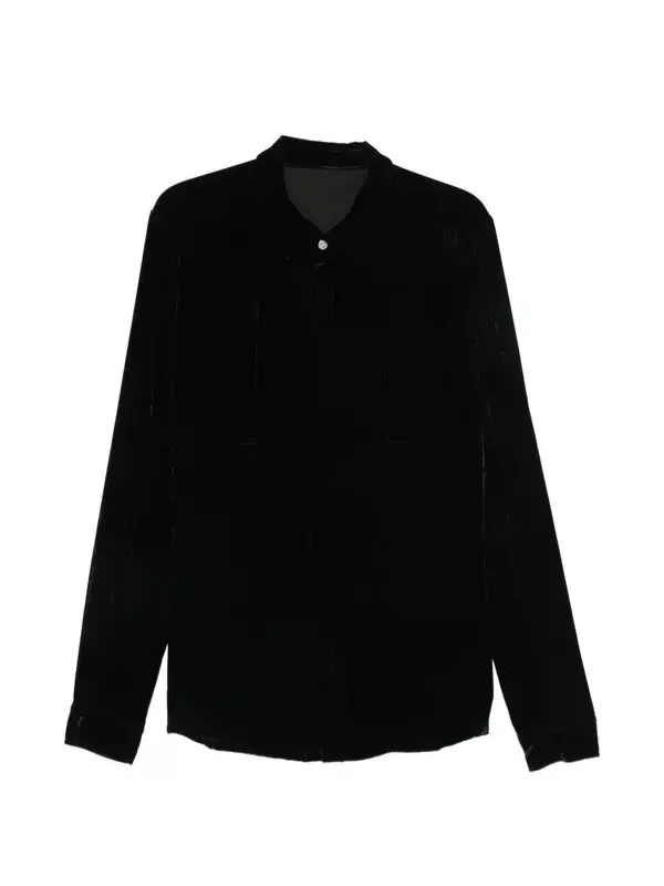 Rick Owens Velvet Webbing-detail Shirt