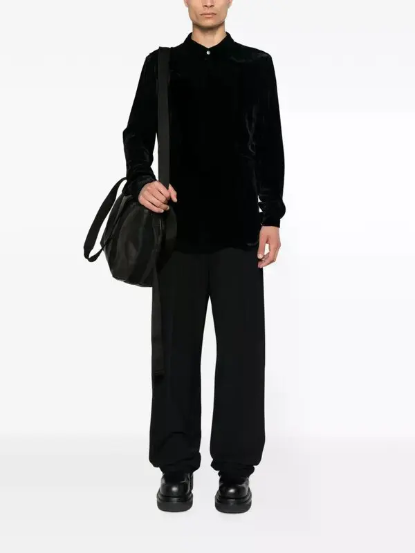 Rick Owens Velvet Webbing-detail Shirt