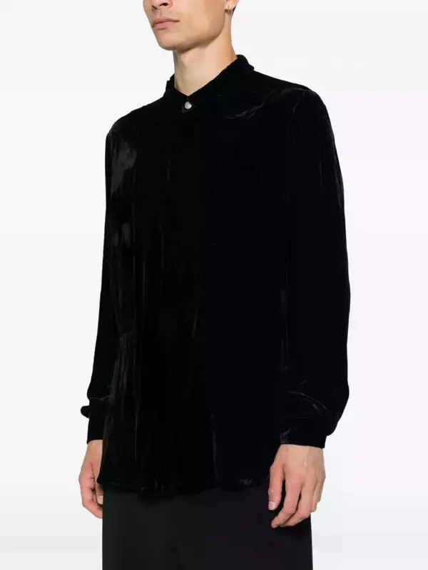 Rick Owens Velvet Webbing-detail Shirt