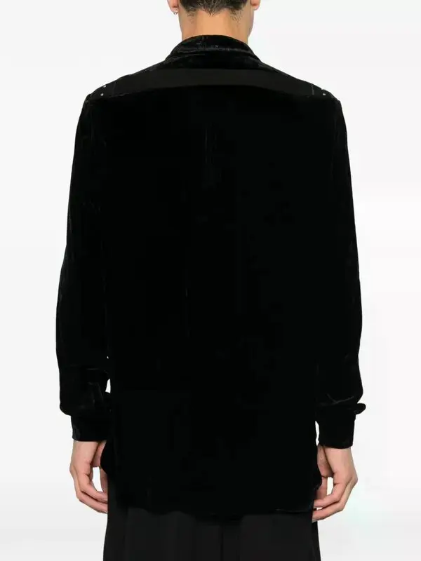 Rick Owens Velvet Webbing-detail Shirt