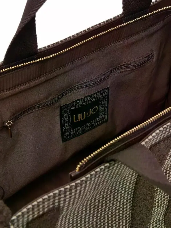 Liu Jo Large Check Fabric Tote Bag
