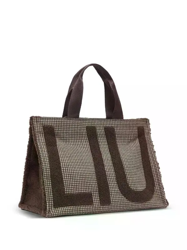Liu Jo Large Check Fabric Tote Bag
