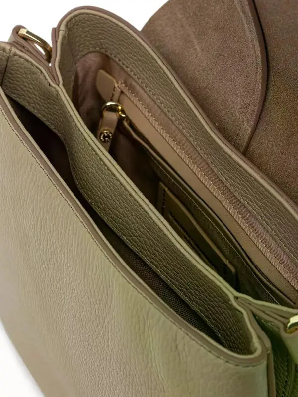 GIANNI CHIARINI Medium Helena Round Grained Cross Body Bag - Neutrals