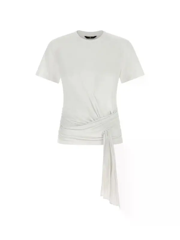 7 For All Mankind Draped-detail T-shirt - White