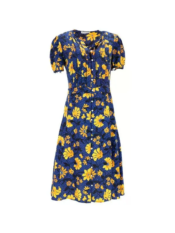 Altuzarra Madelena Printed Midi Dress - Blue