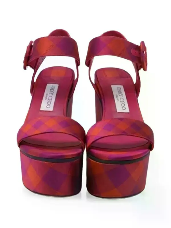 JIMMY CHOO Check Wedge Sandals