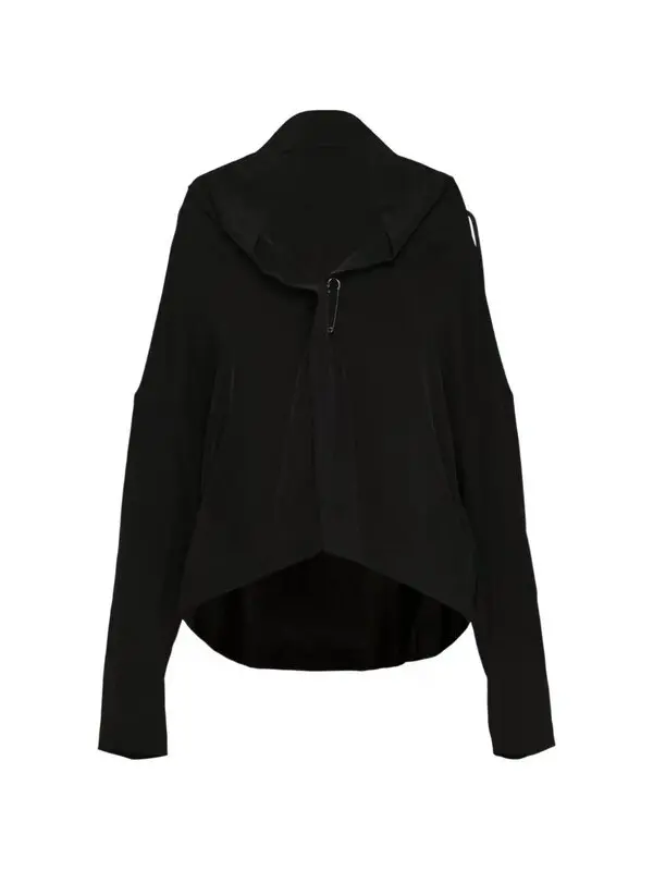 Yohji Yamamoto Safety-pin-fastening Drawstring Jacket - Black