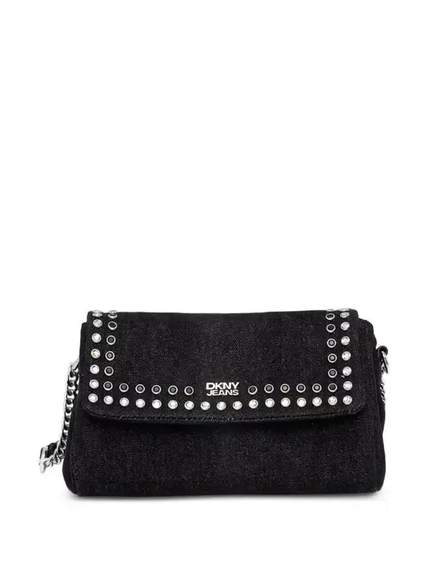 Dkny Stud-embellished Denim Shoulder Bag