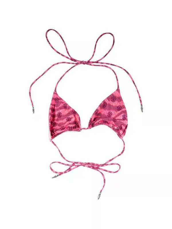 Chrome Hearts X Dipped Dagger Tiger-print Bikini - Pink