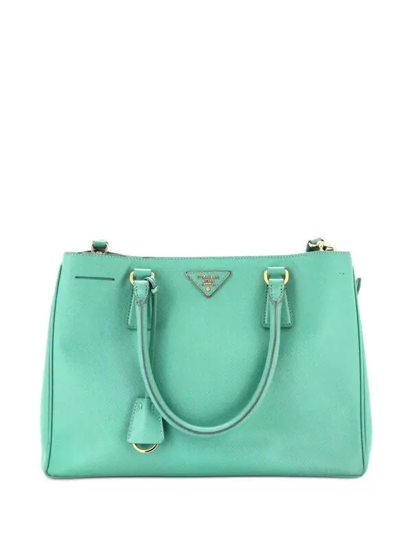 Prada Saffiano Leather Medium Tote Bag - Blue