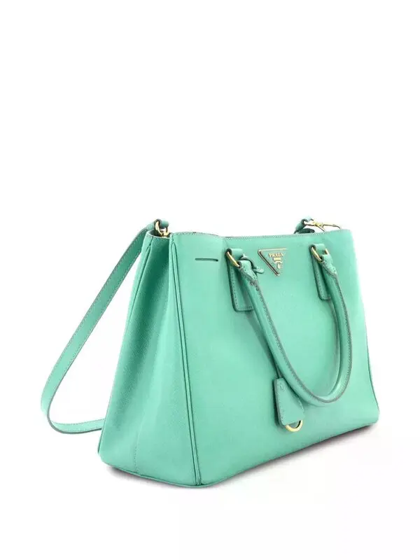 Prada Saffiano Leather Medium Tote Bag - Blue