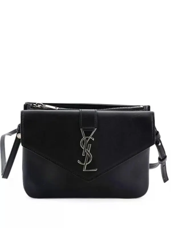 Saint Laurent Classic Monogram Tri-pocket Leather Crossbody Bag - Black