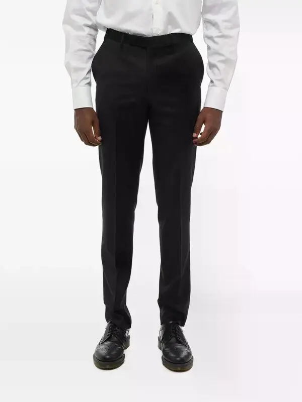 Corneliani Pressed-crease Welt-pocket Tailored Trousers - Black