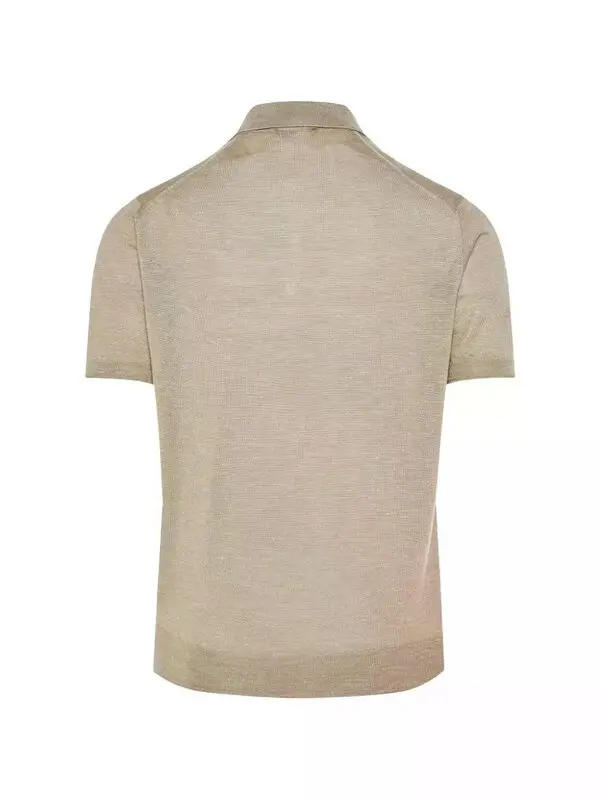 MANDELLI Short-sleeve Polo Shirt - Neutrals