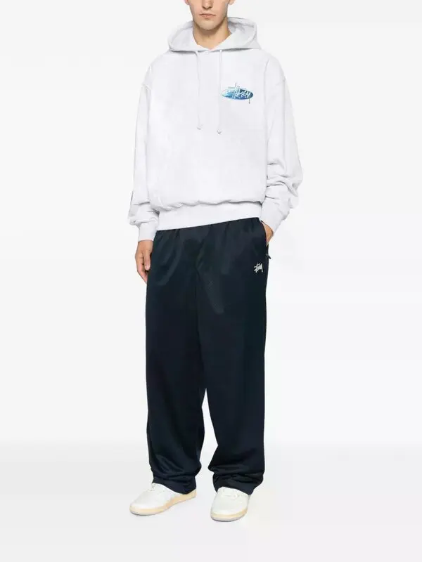 StÜssy Logo-embroidered Mesh Track Pants - Blue
