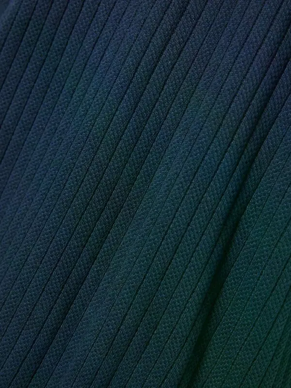 Corneliani Ribbed-knit Short-sleeve Polo Shirt - Blue