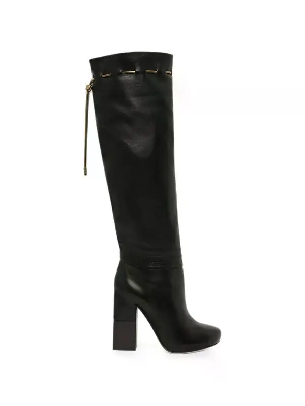 LANVIN Drawstring Knee-high Boots - Black