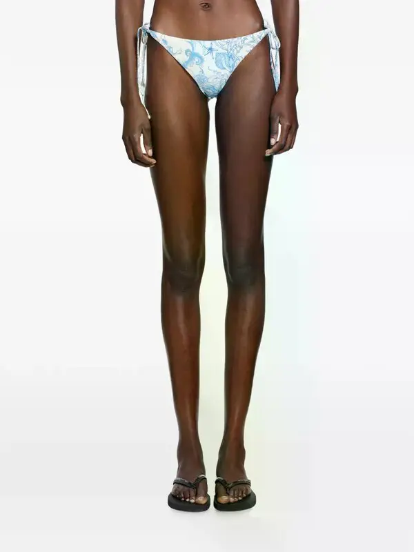 Versace Sea-print Bikini Bottoms - White