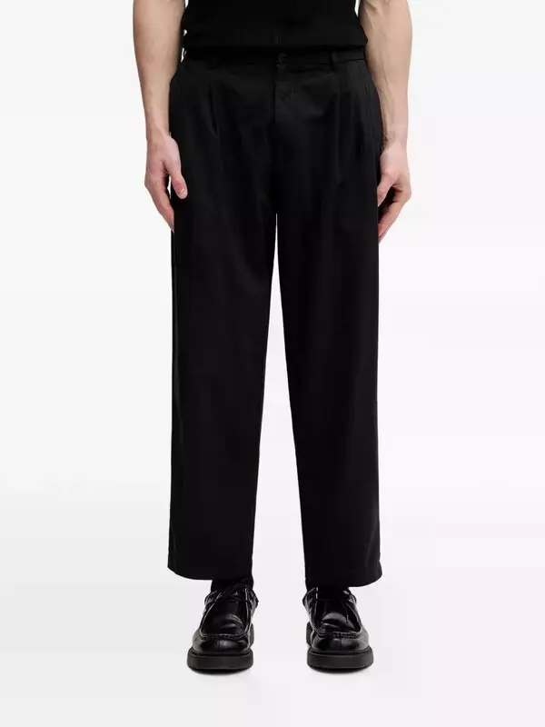 BEAMS Pleated Straight-leg Trousers - Black