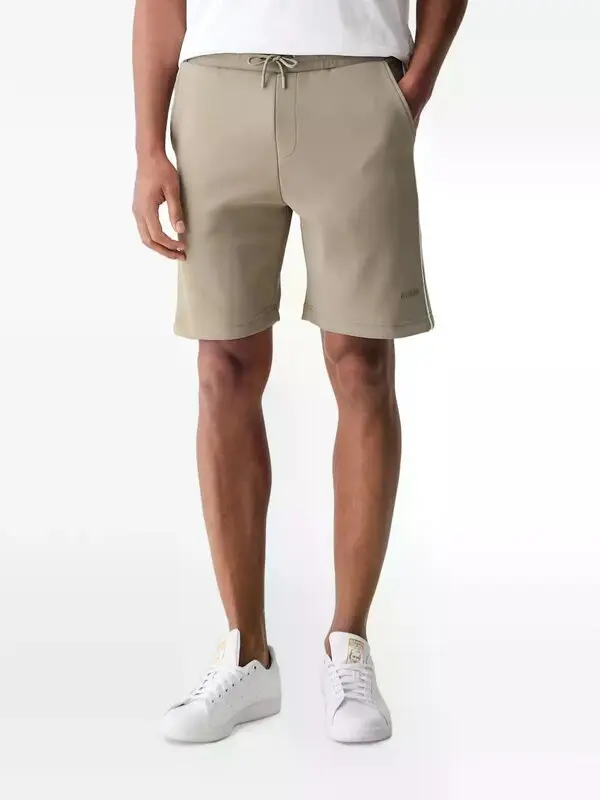Guess Side-stripe Drawstring Track Shorts - Neutrals