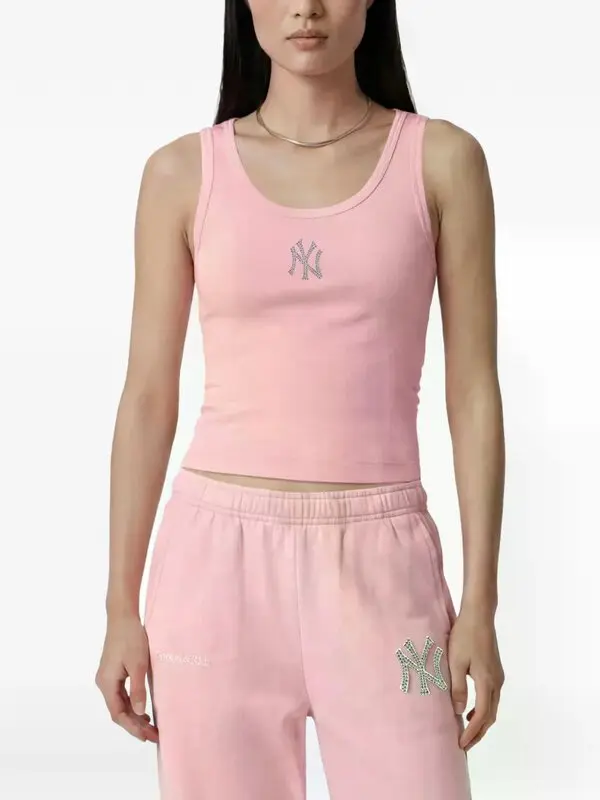 SPORTY & RICH Yankees Krystal Cropped Tank Top - Pink