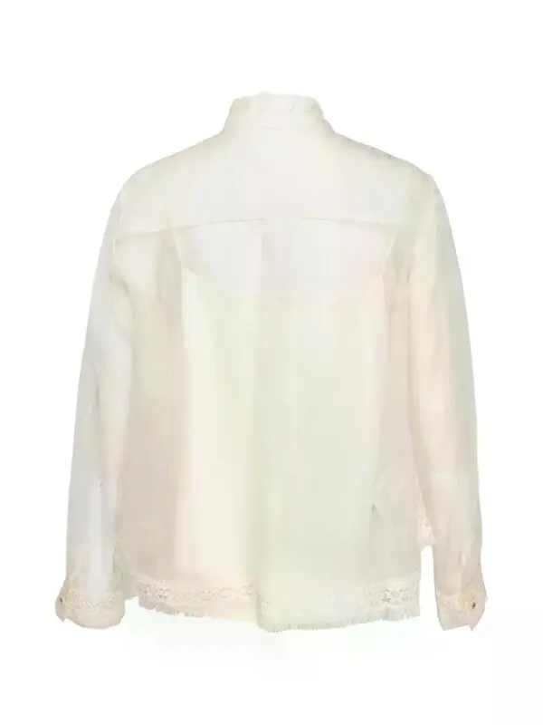 RENLI SU Ruffled Lace-trim Shirt