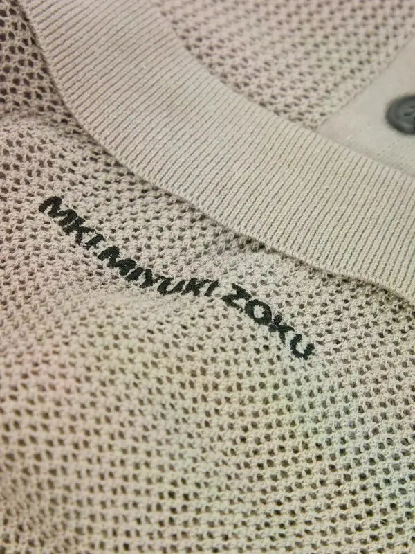 MKI MIYUKI ZOKU Mesh-knit Polo Cardigan