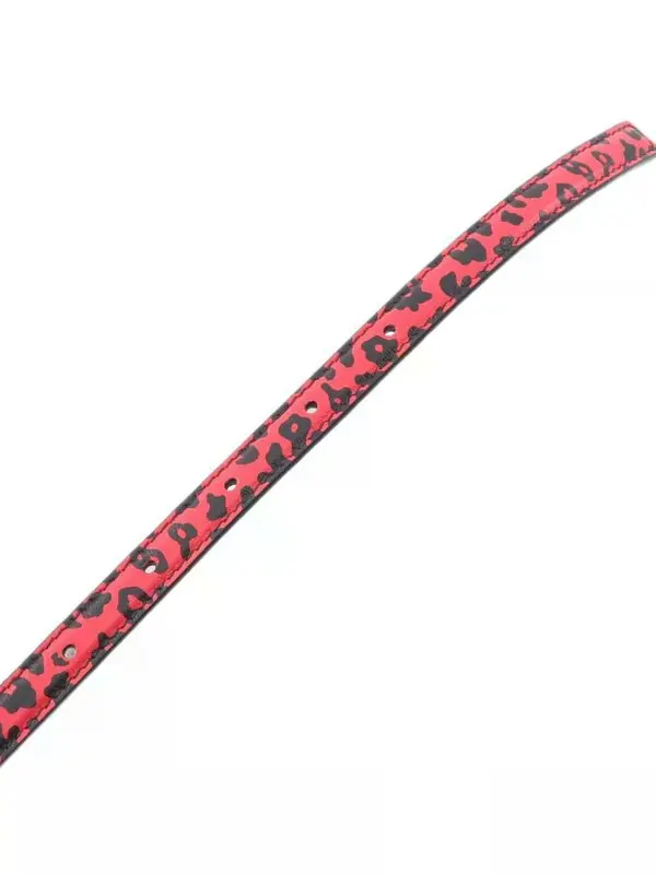 Dior 2010s Cd Logo Leopard-print Belt - Red