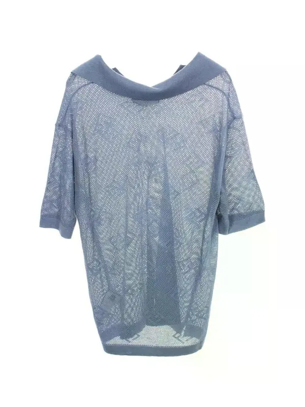 Fendi Ff-logo Mesh Knit Top