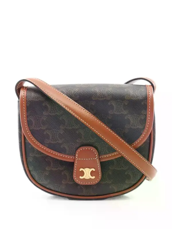 Celine 2010s Mini Triomphe Besace Shoulder Bag - Brown