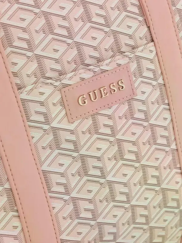 Guess Geometric Pattern Logo Plaque Laptop Bag
