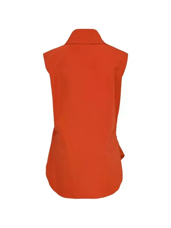Y’s Wrap Knot Sleeveless Shirt - Orange