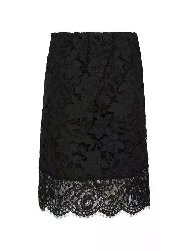 N°21 Floral Lace Pencil Skirt - Black
