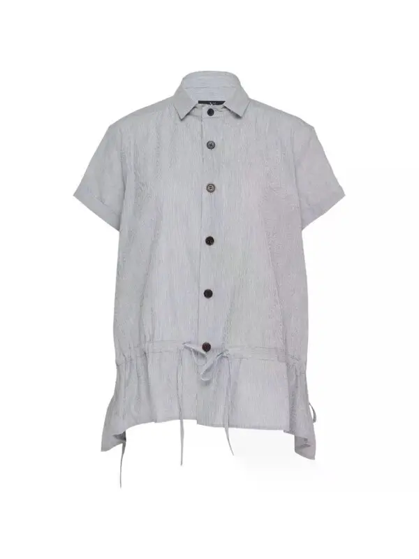 Y’s Gather-detail Drawstring Blouse - Grey