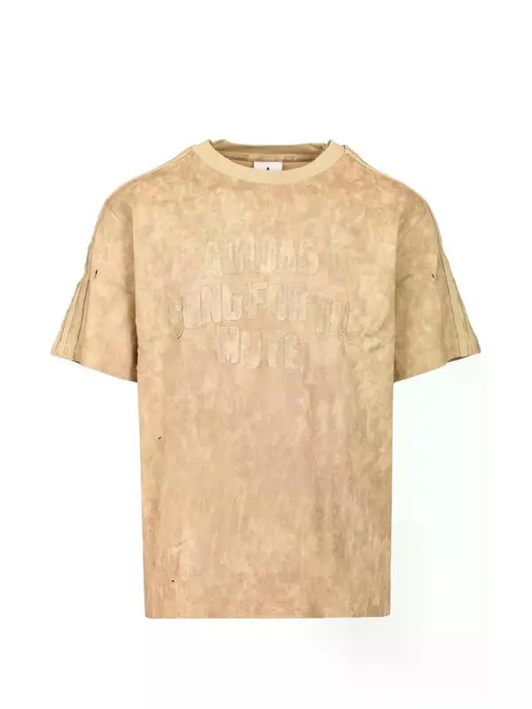 SONG FOR THE MUTE X Adidas Logo-appliqué Distressed T-shirt - Neutrals