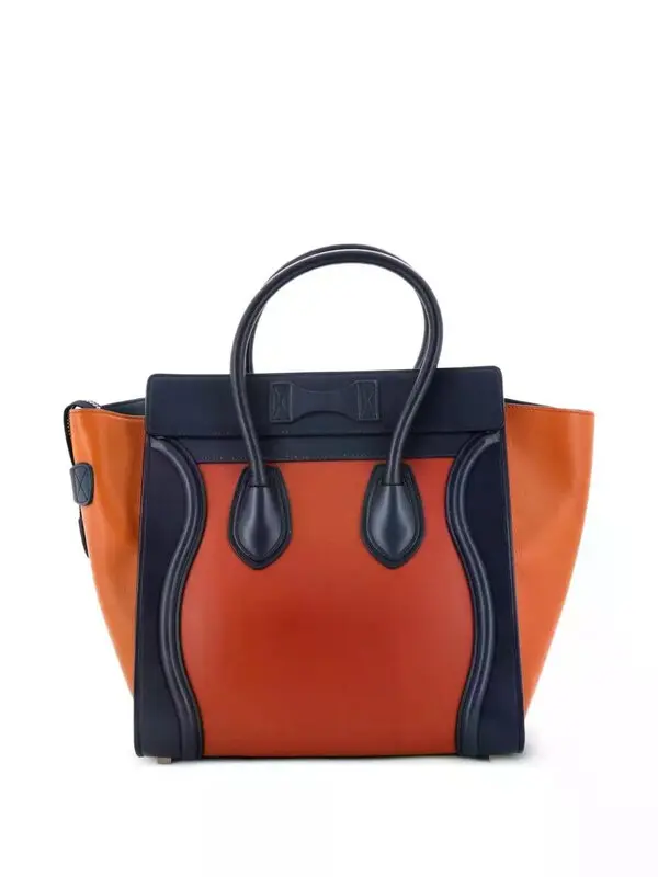 Celine Tricolor Leather Micro Tote Bag - Orange