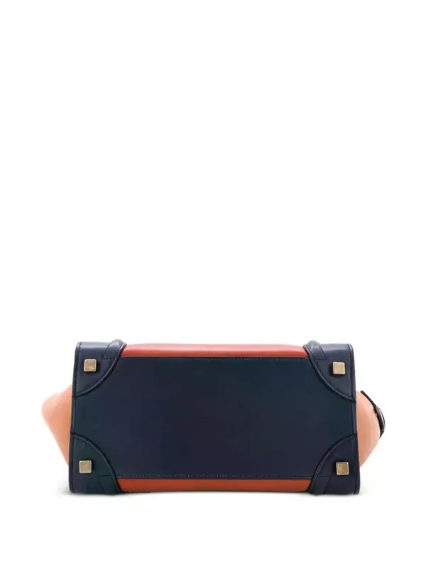 Celine Tricolor Leather Micro Tote Bag - Orange