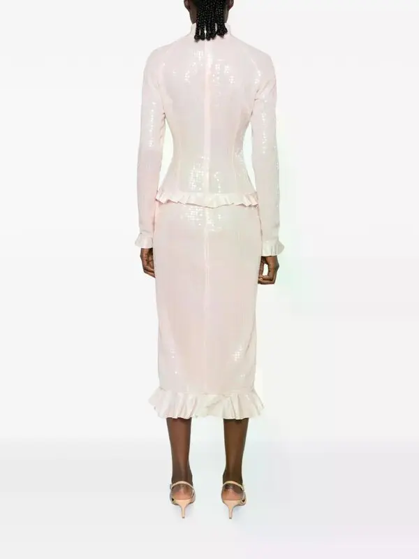 Alessandra Rich Sequin-embellished Bow Detail Midi Dress