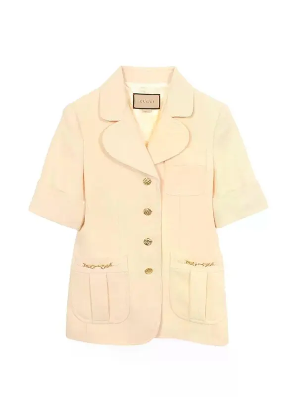 Gucci 2010s Horsebit Short-sleeve Jacket - Neutrals