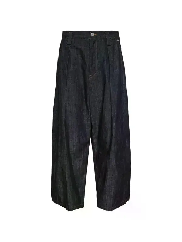 Y’s Pleated Patch-pocket Jeans - Blue