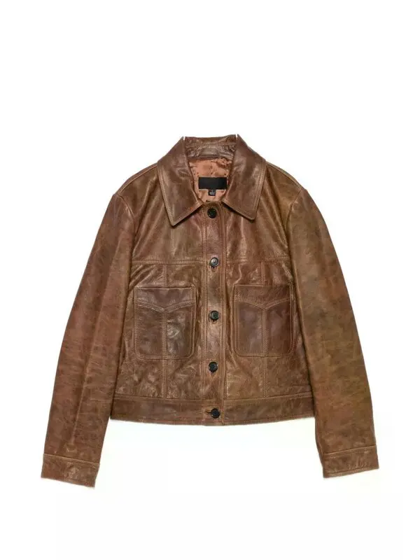NILI LOTAN Susannah Leather Flap-pocket Jacket