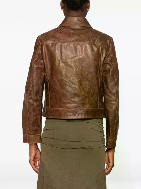 NILI LOTAN Susannah Leather Flap-pocket Jacket