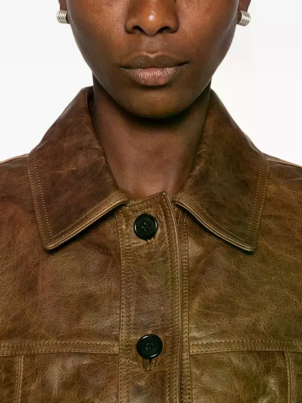 NILI LOTAN Susannah Leather Flap-pocket Jacket