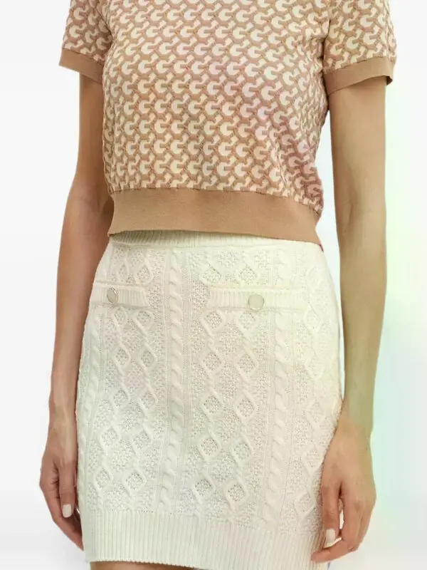 Guess Cable-knit Diamond-pattern Mini Skirt