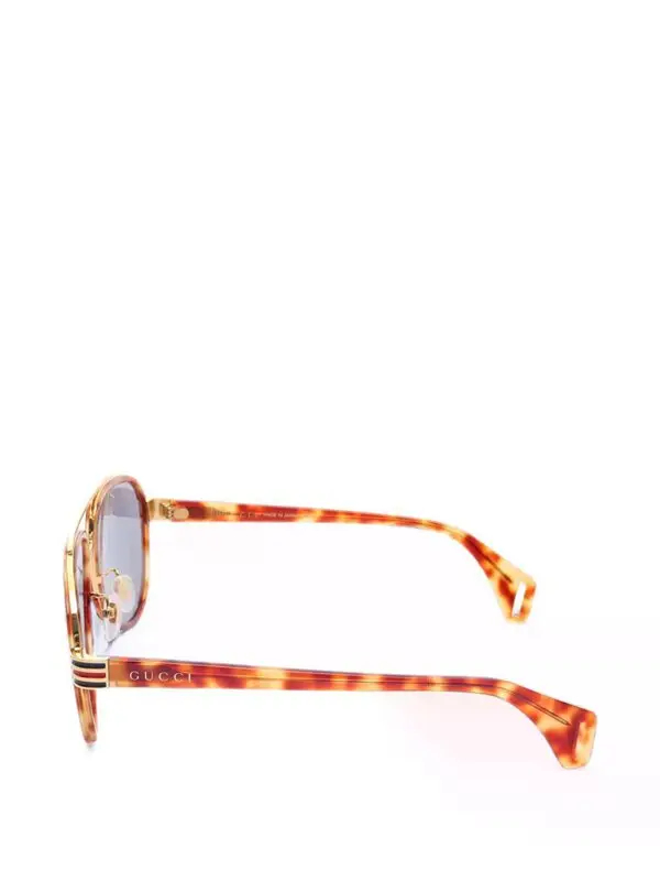 Gucci 2020s Tortoiseshell-effect Pilot Sunglasses