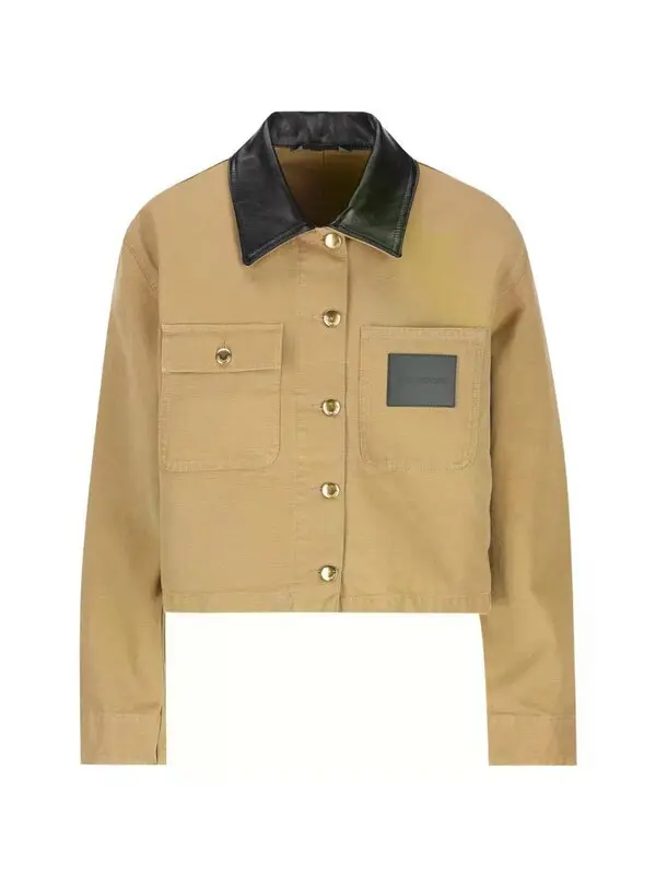 Balenciaga Leather-collar Cropped Jacket - Neutrals