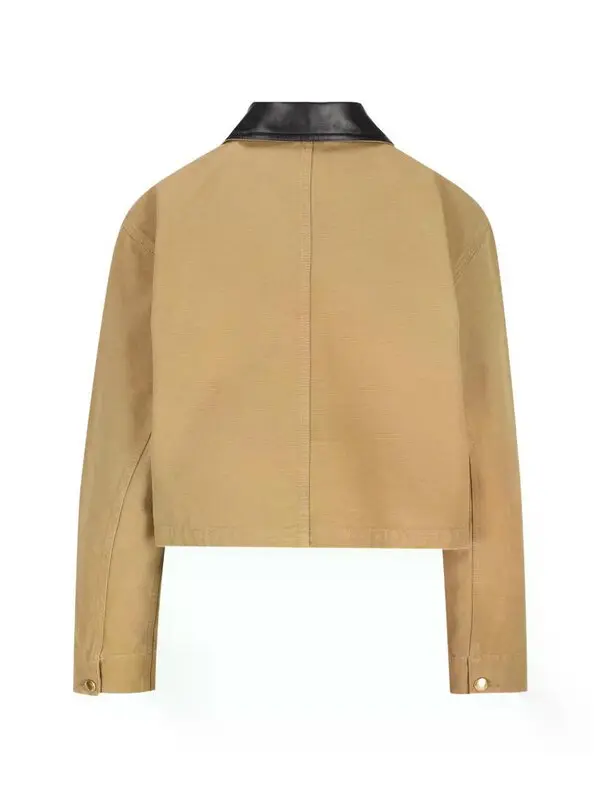 Balenciaga Leather-collar Cropped Jacket