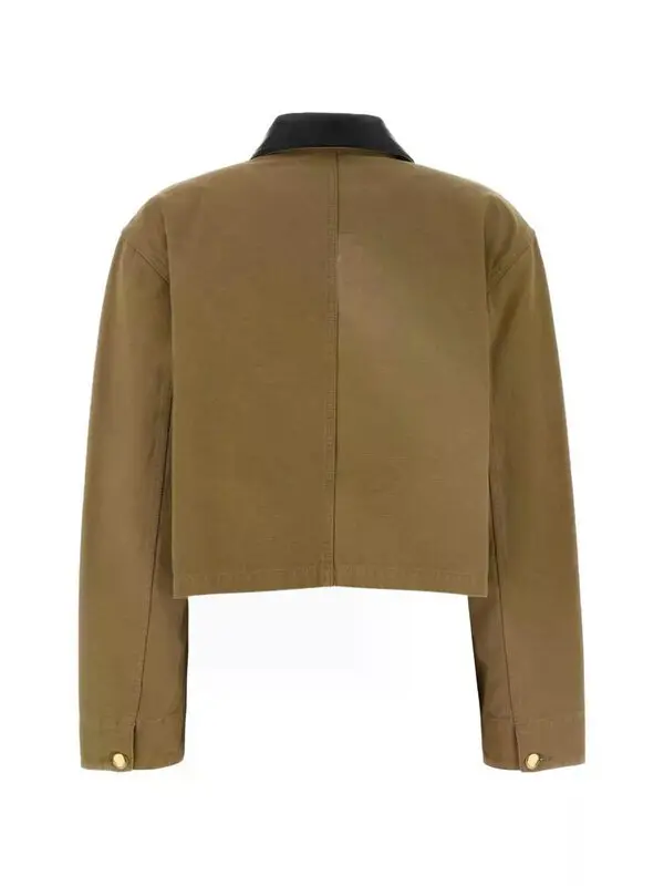Balenciaga Leather-collar Cropped Jacket - Neutrals
