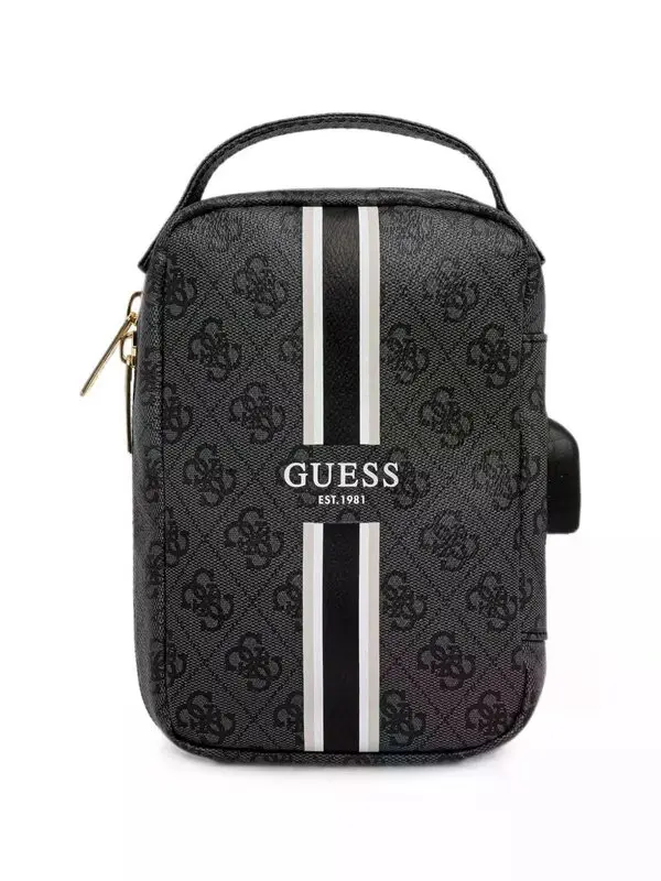 Guess Monogram-print Striped Tech Bag